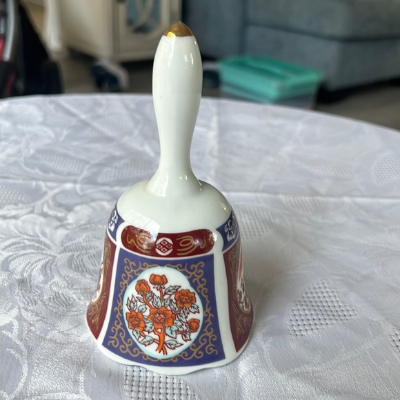 Vintage | Accents | Vintage Porcelain Dinner Bell Maroon Blue Asian ...